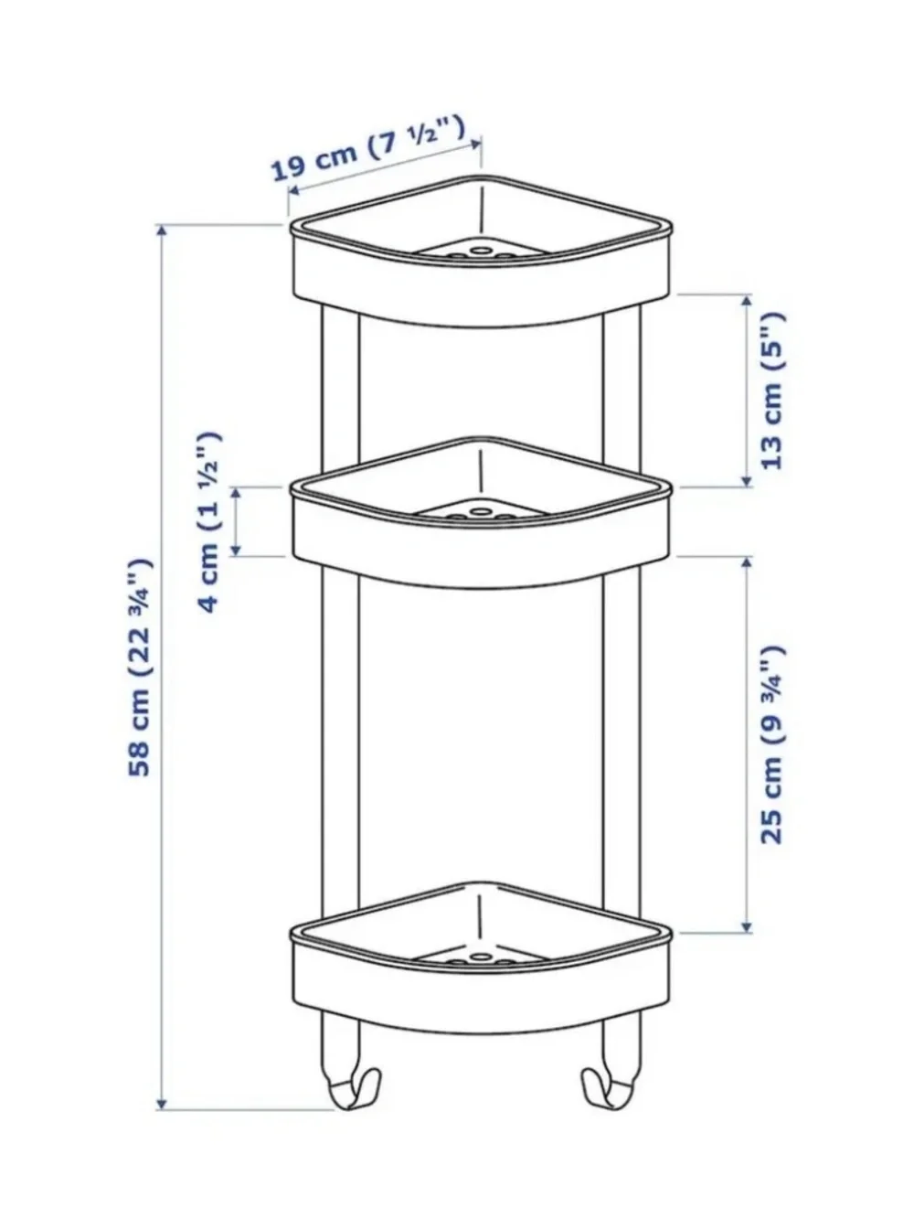 IKEA | Bath | Ikea Brogrund Corner Wall Shelf Unit Stainless Steel ...
